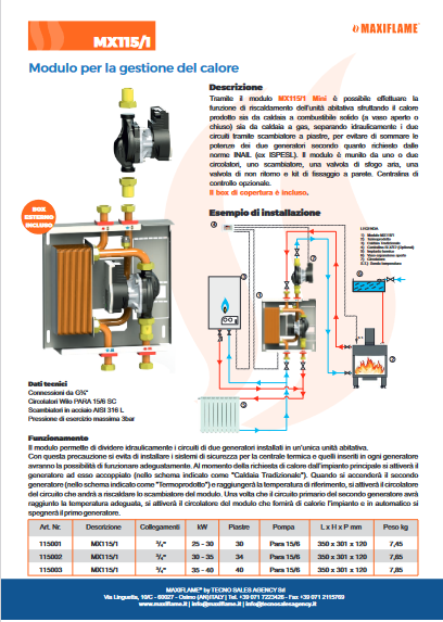 Super-compact 25/30 kW boiler / thermo-product interface module with e